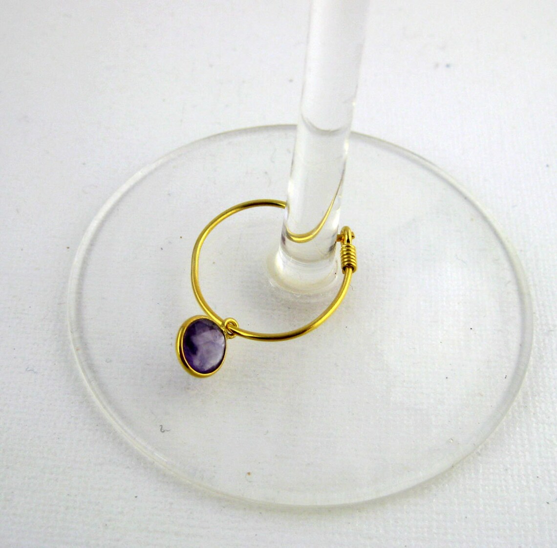 Wine Charm Ring Gold over Sterling Silver Wine Charm Ring | Etsy