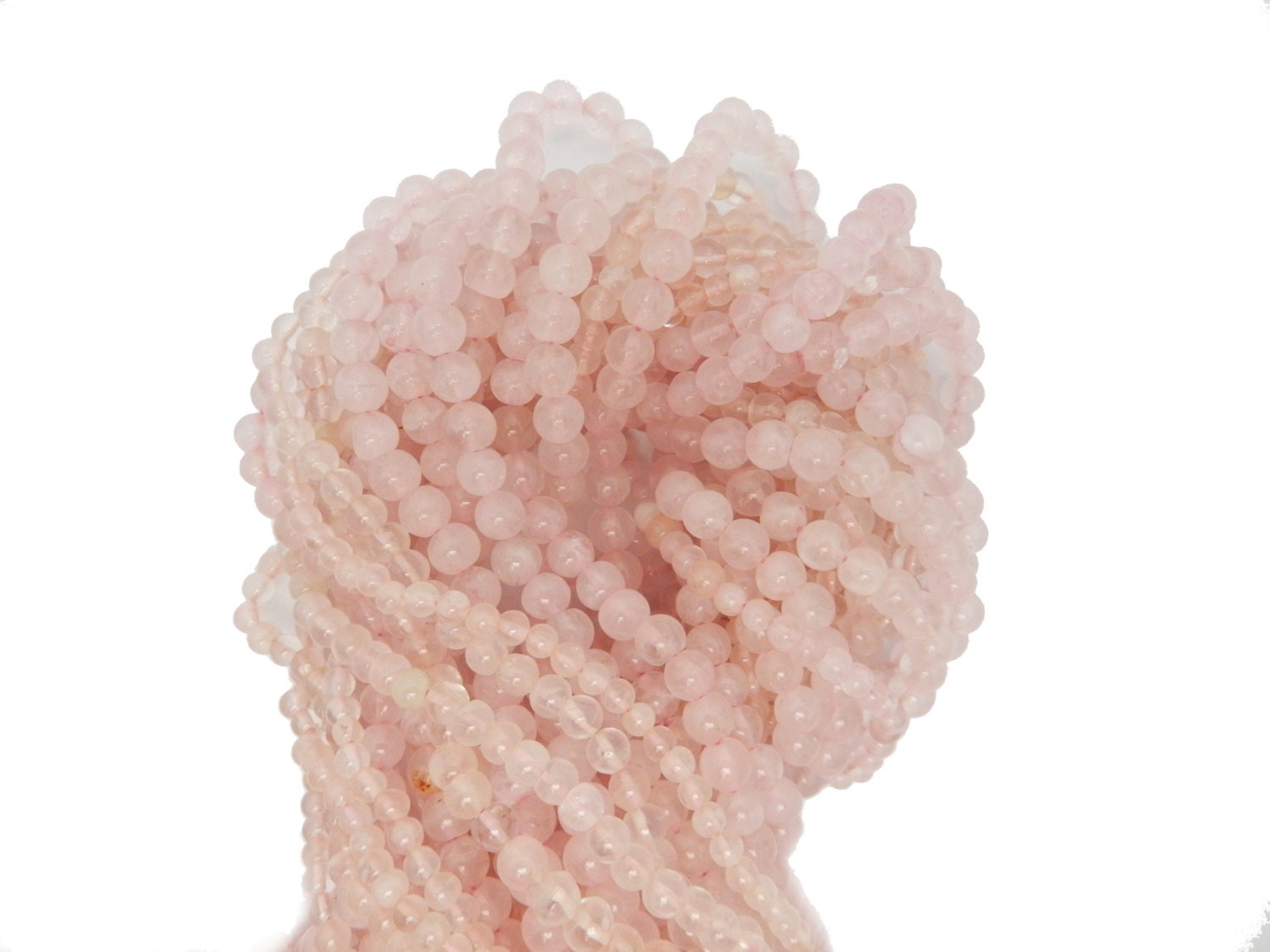 Rose Quartz Beads-- FIVE (5) STRANDS -- Round 4mm Beads (S103B2-01) - Etsy