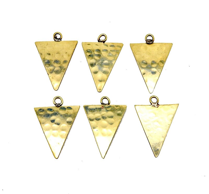 Hammered Brass Large Triangle Pendant s52b15b-06 - Etsy