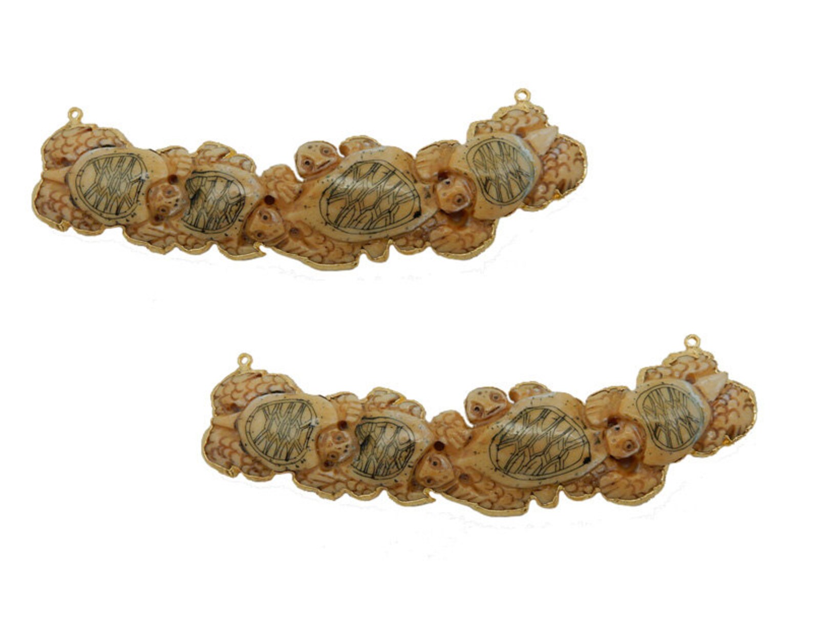Turtle Connector JUMBO White Bone Turtle Double Bail Pendant | Etsy