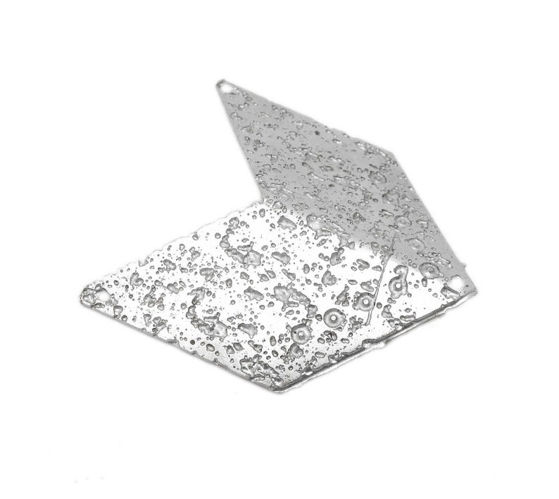 Chevron Connector - Silver Toned Brass Hammered Chevron Triple Bail ...
