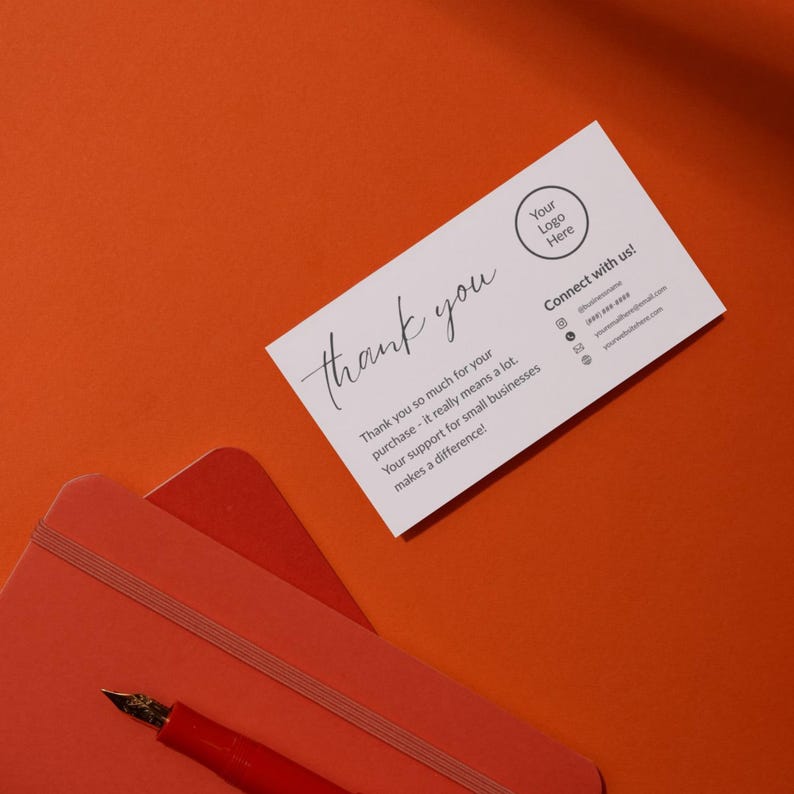 Editable Printable Thank You Note Canva Templates for Small Business ...