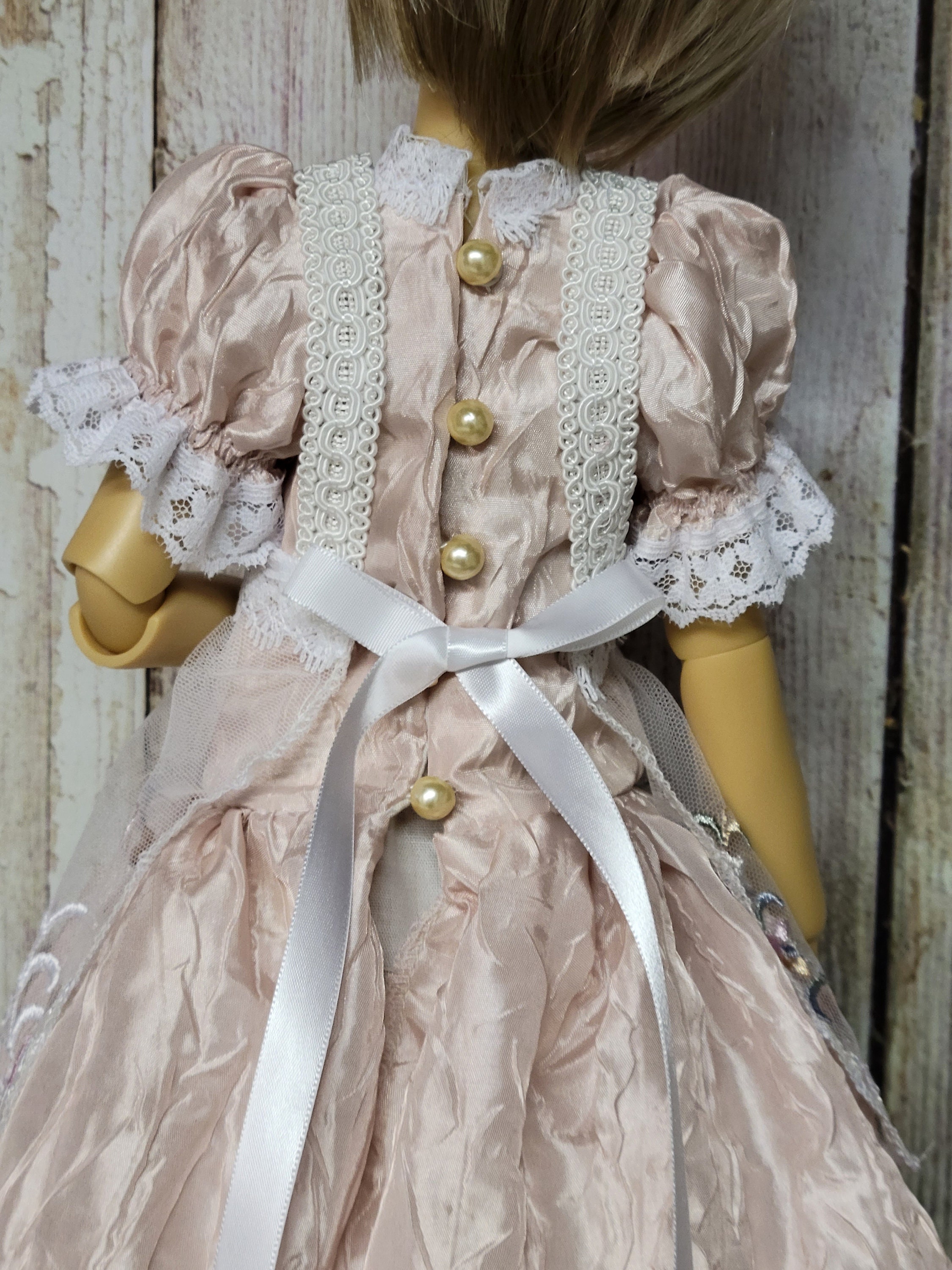 Pink Crepe Organza Apron Set 4 Kaye Wiggs Liz Frost 18 MSD N Similar - Etsy