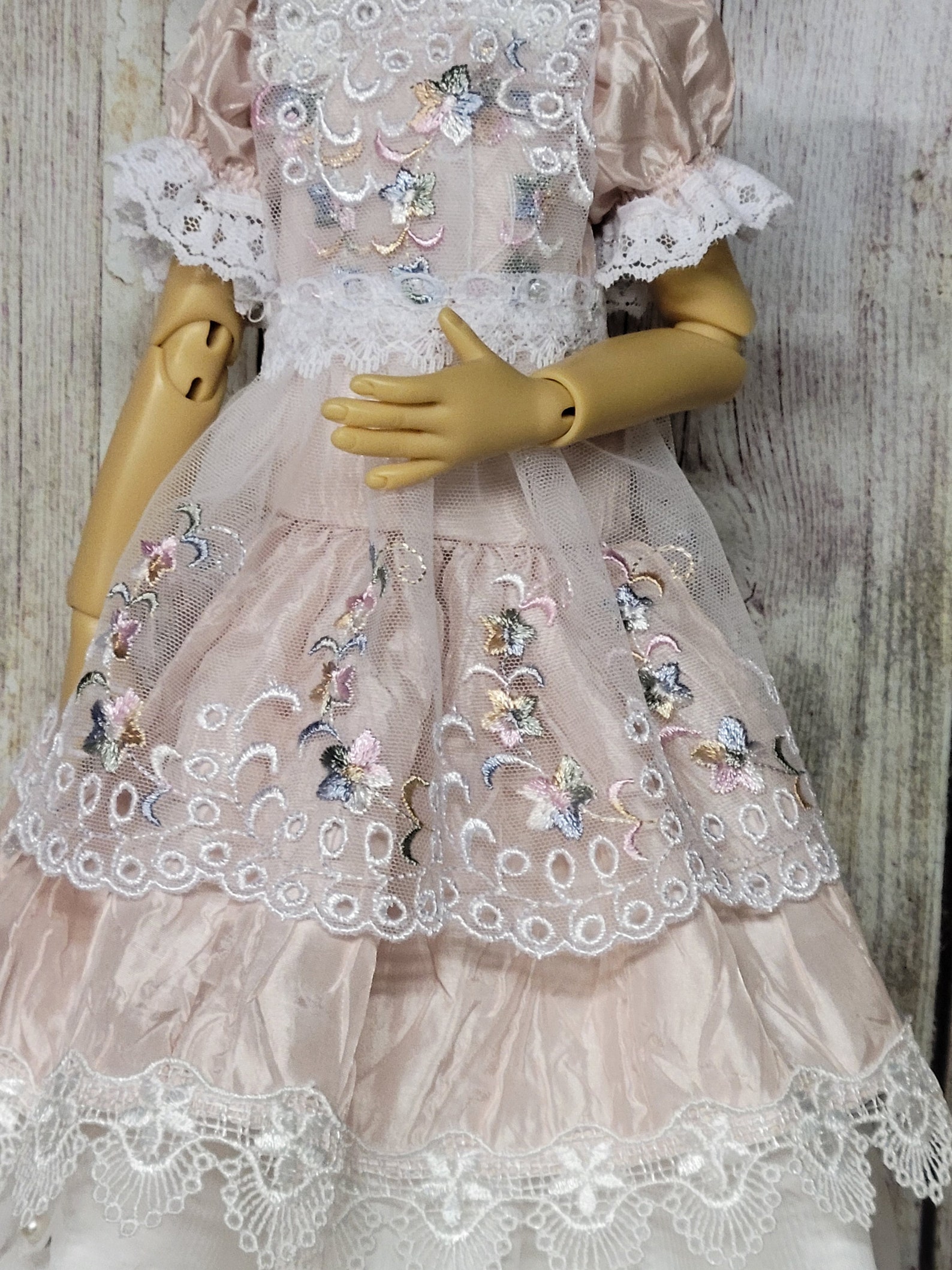 Pink Crepe Organza Apron Set 4 Kaye Wiggs Liz Frost 18 MSD N Similar - Etsy