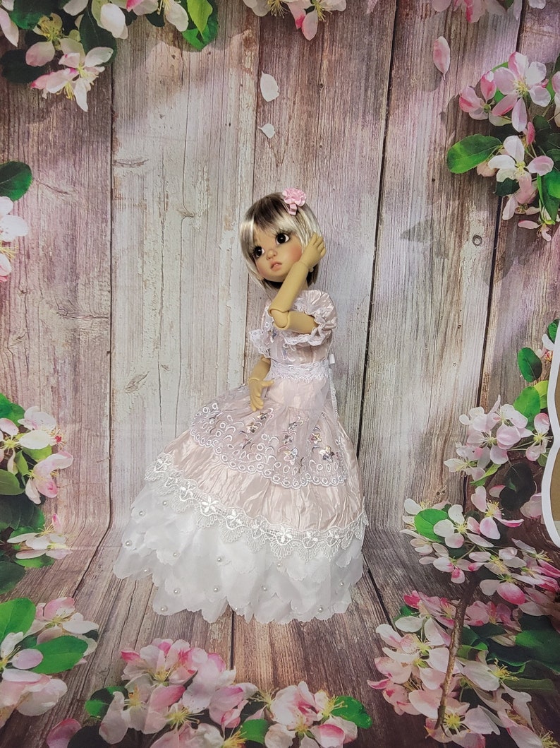 Pink Crepe Organza Apron Set 4 Kaye Wiggs Liz Frost 18 MSD N Similar - Etsy