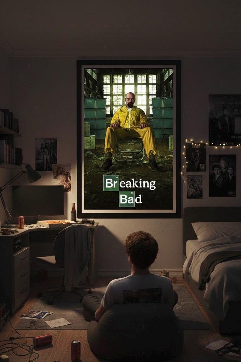 4 Breaking Bad Cartoon Drama Inspired Wall Art Digital Download PDF PNG ...