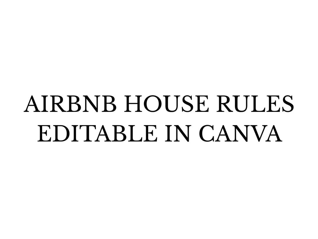 Editable Airbnb House Rules Template – Designed for Vacation Rental ...