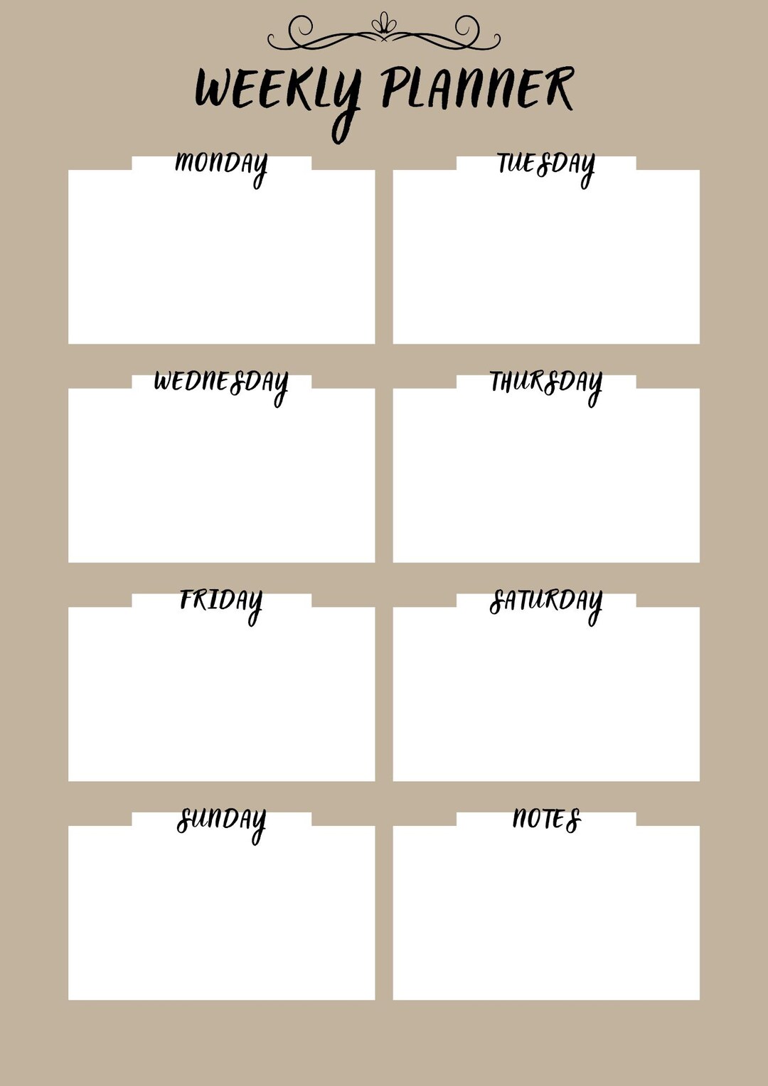 Weekly Planner | 7-day Minimal Digital Planner | Notes Section ...