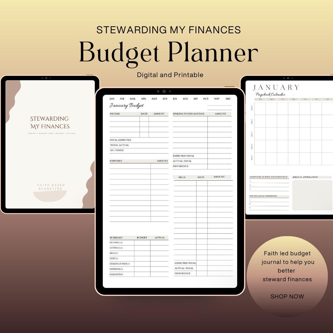 Stewarding My Finances: Digital Budget Planner - Etsy