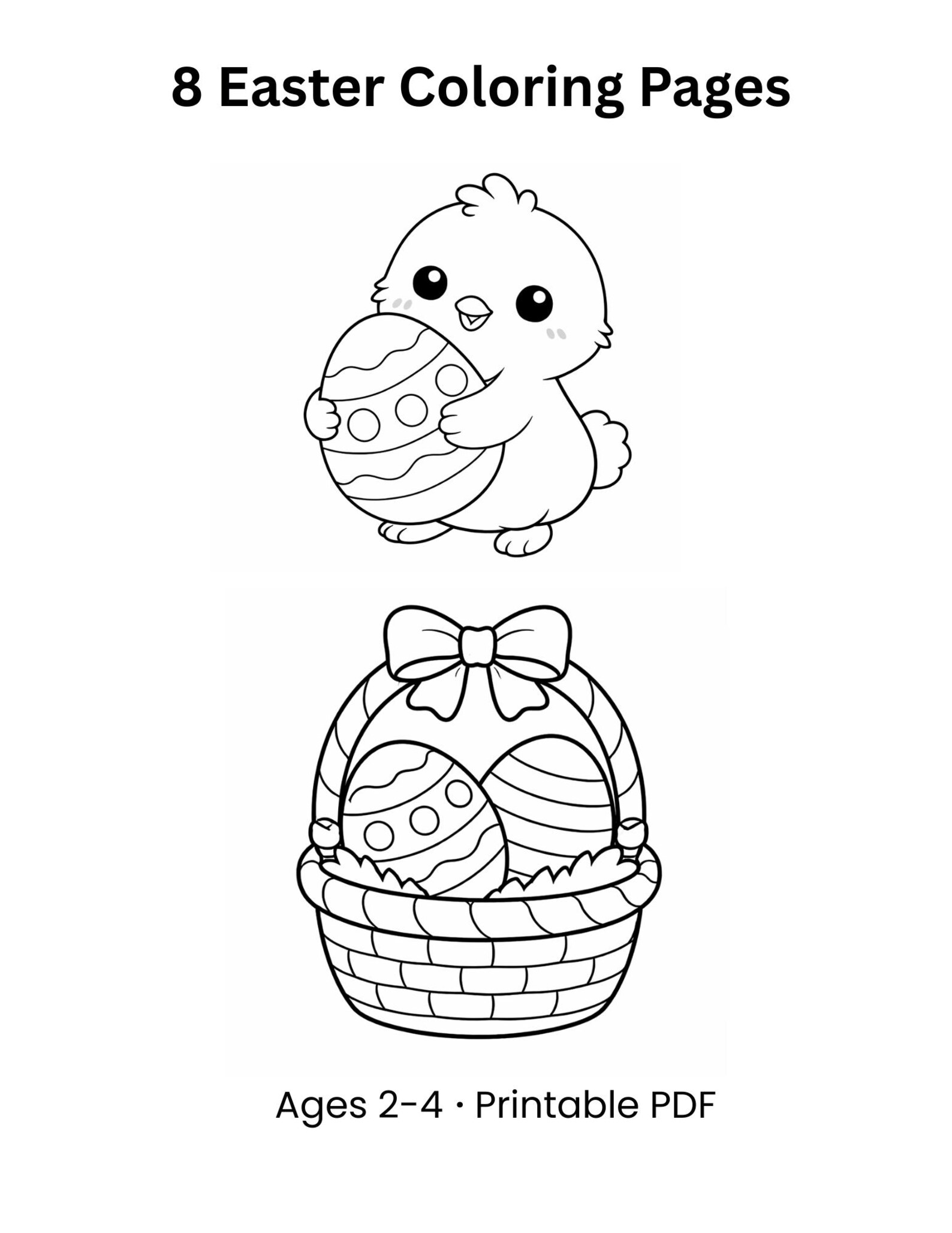 Easter Coloring Pages for Kids | Toddler Easter Coloring Pack With ...