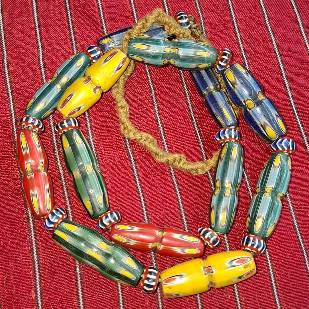 Ancient Roman Mosaic Glass Bead Strand Necklace - Etsy