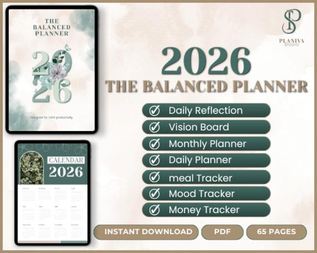 2026 Digital Planner PDF | ADHD Friendly iPad Good Notes | Hourly ...
