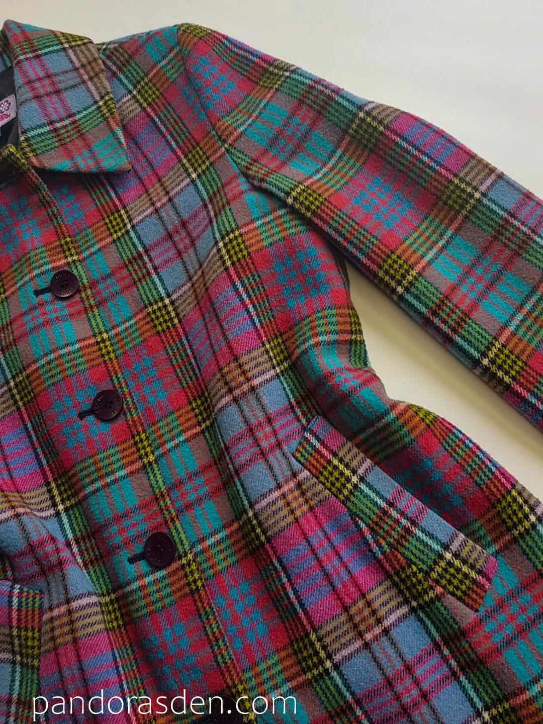 1990s Iconic Clueless Style Plaid Jacket - Tailored Hourglass - Pinks ...