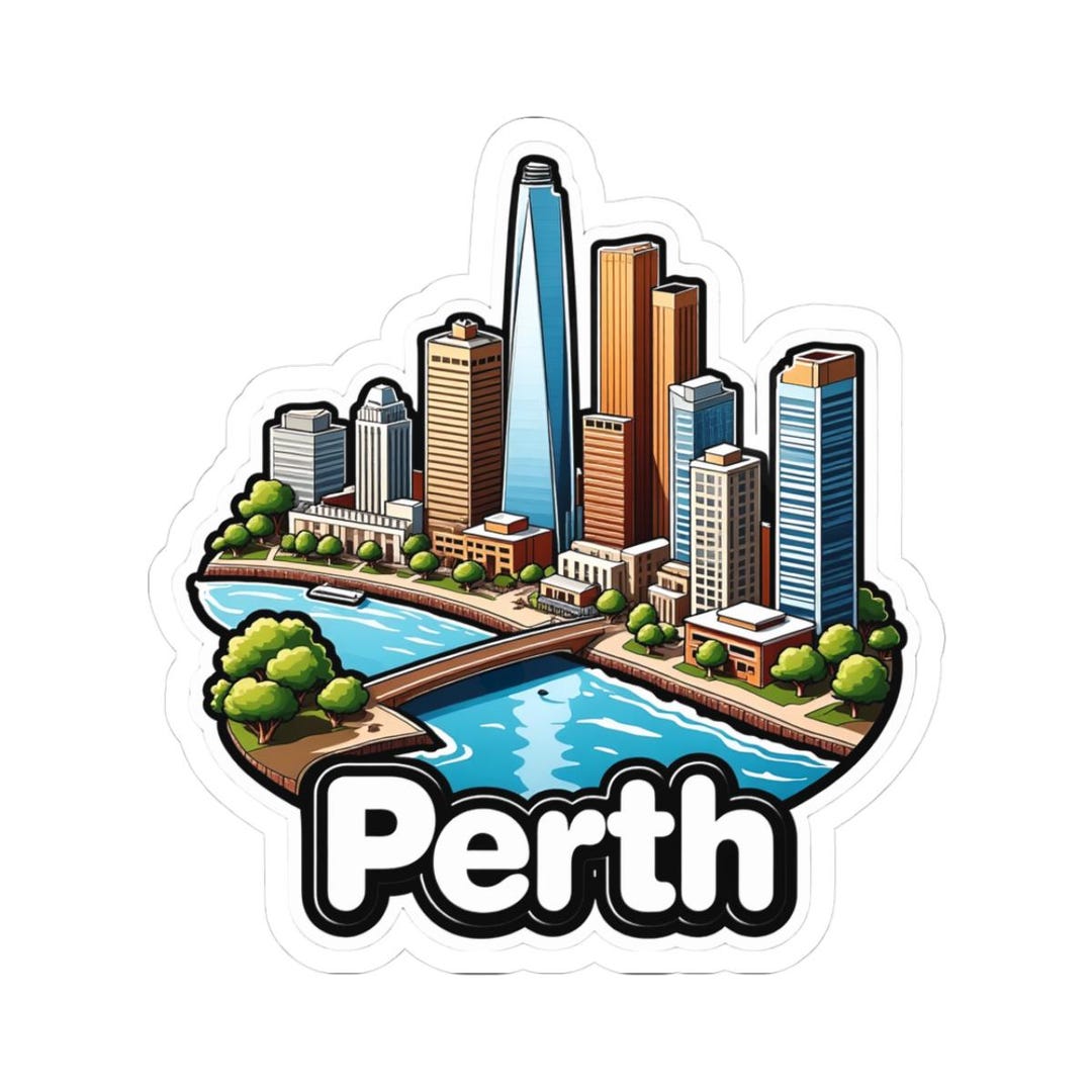 Perth City Skyline Sticker | Perth Kiss-cut Sticker, Travel Souvenir - Etsy