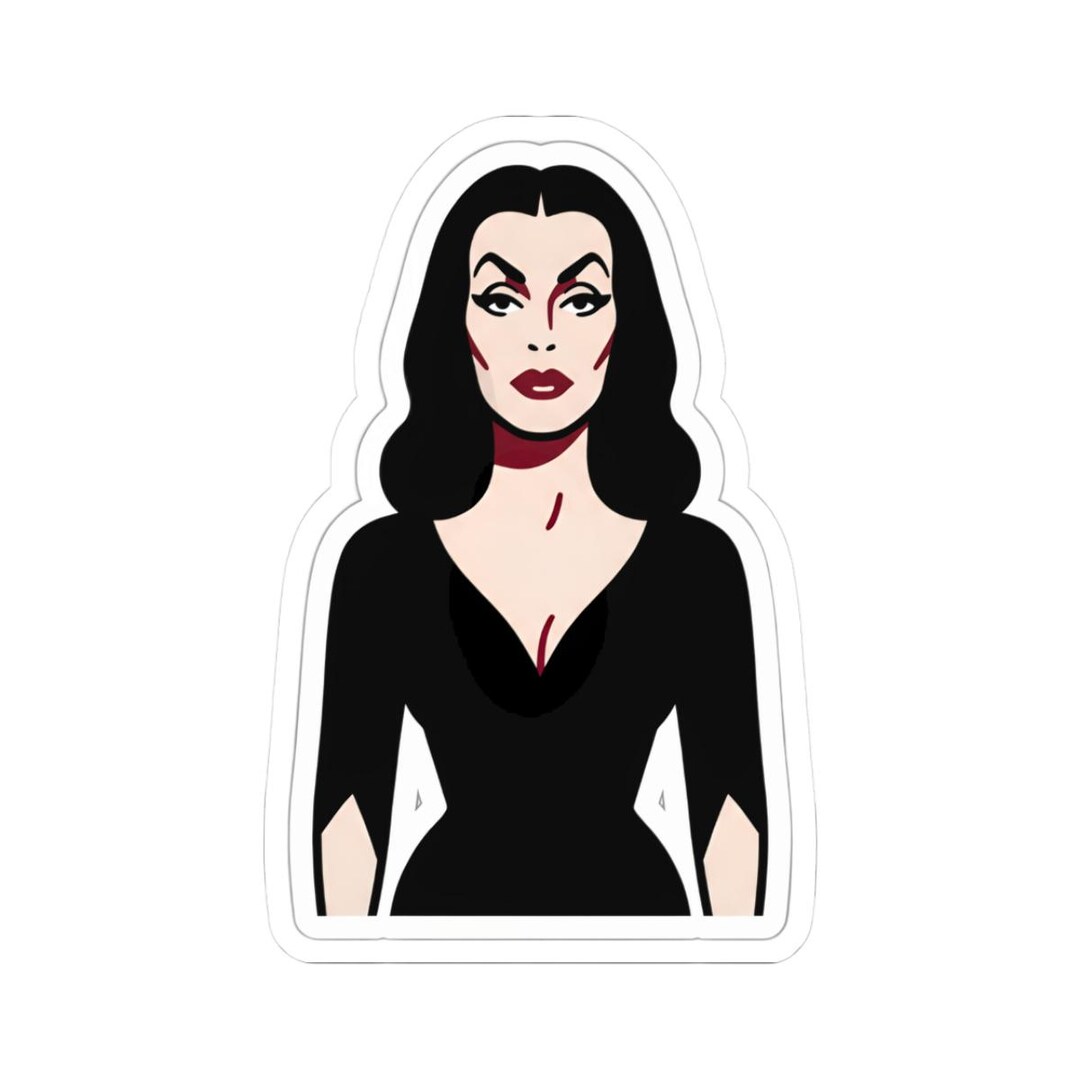 Vampira Female Vampire Illustration Sticker | Kiss-cut Sticker - Etsy