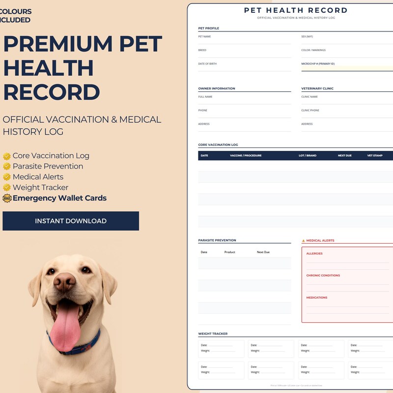 Dog Vet Visit Tracker - Etsy