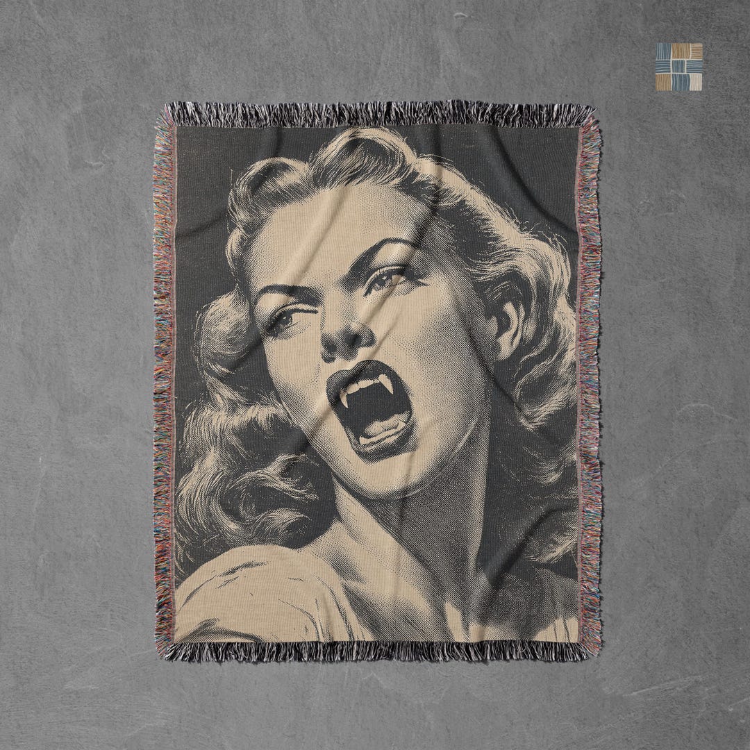 Woven Blanket Goth Tapestry – Vintage Vampire Decor – Velvet Bite - Etsy
