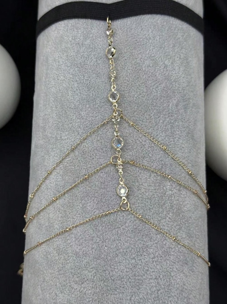 Elegant Pearl Thigh Chain, Elastic Leg Chain Jewelry, Adjustable Body ...