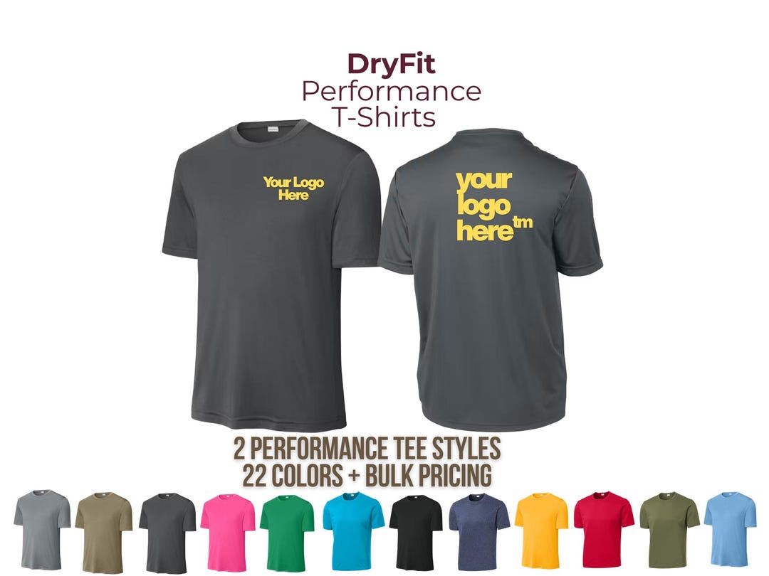 Premium Custom Dry-fit Logo Performance Shirt | Moisture-wicking ...