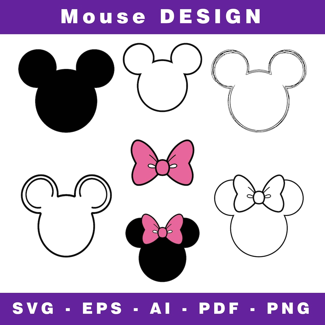 Mickey and Minnie Mouse Ears SVG Bundle, Disneyland Shirt SVG, Instant ...