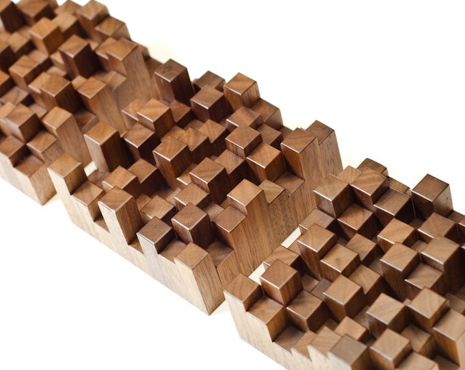 Geometric Patterned American Black Walnut Wood Wall Hanging - Etsy