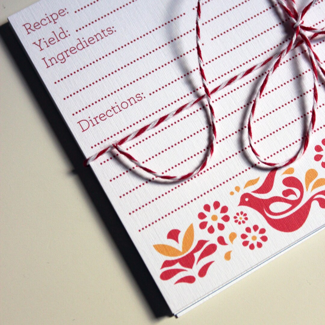 Pyrex Recipe Cards Friendship Set of 12 Hostess Gift Red Yellow Retro ...