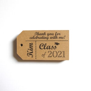 Graduation Party Favor Tags Customized With Your Name and Year 50 Tags ...