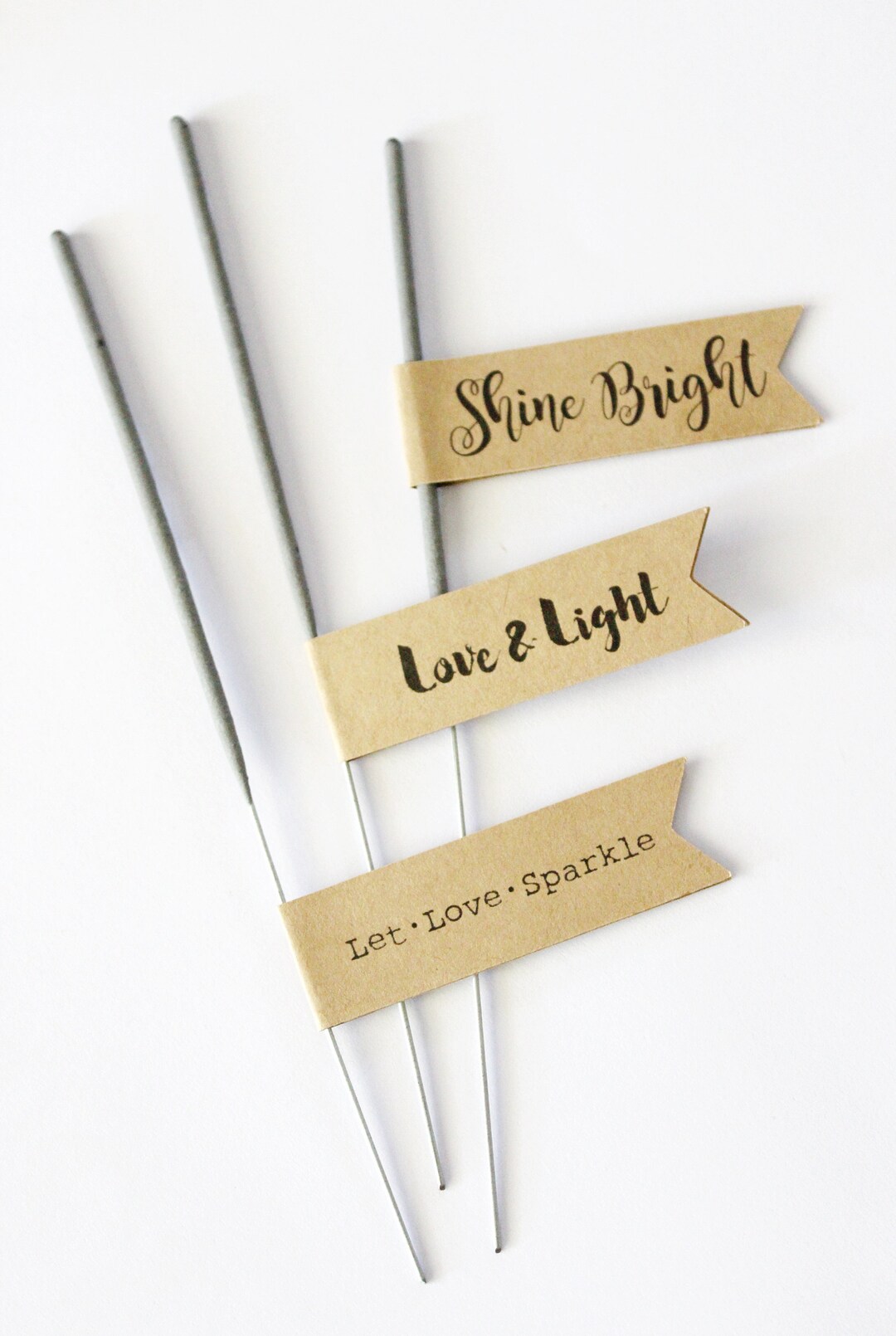 Sparkler Flag Tags Wedding Favor Labels Custom Printing on Both Sides ...