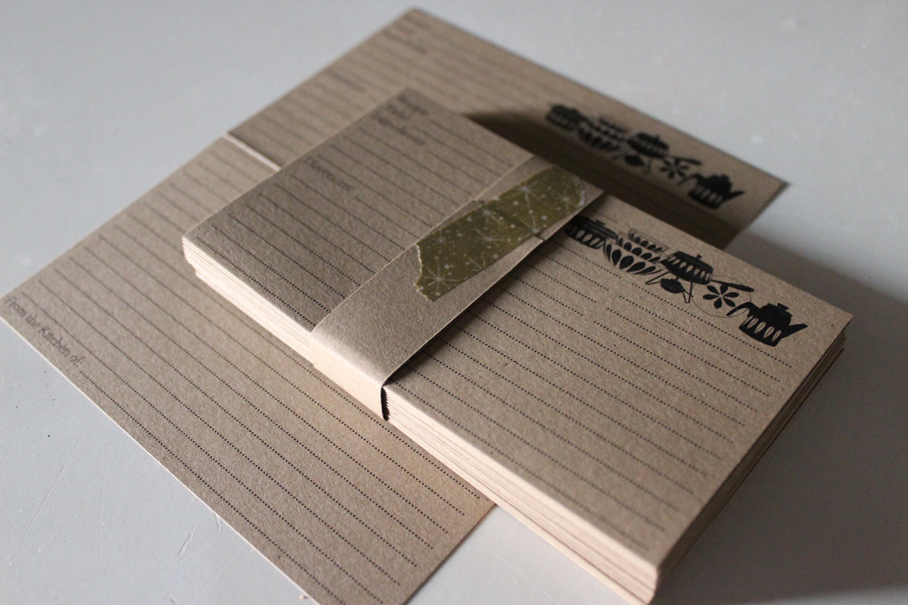 Personalized Recipe Cards Vintage Folded Style Rustic Kraft | Etsy