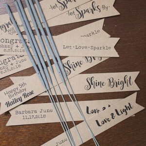 Sparkler Flag Tags Wedding Favor Labels Custom Printing on Both Sides ...