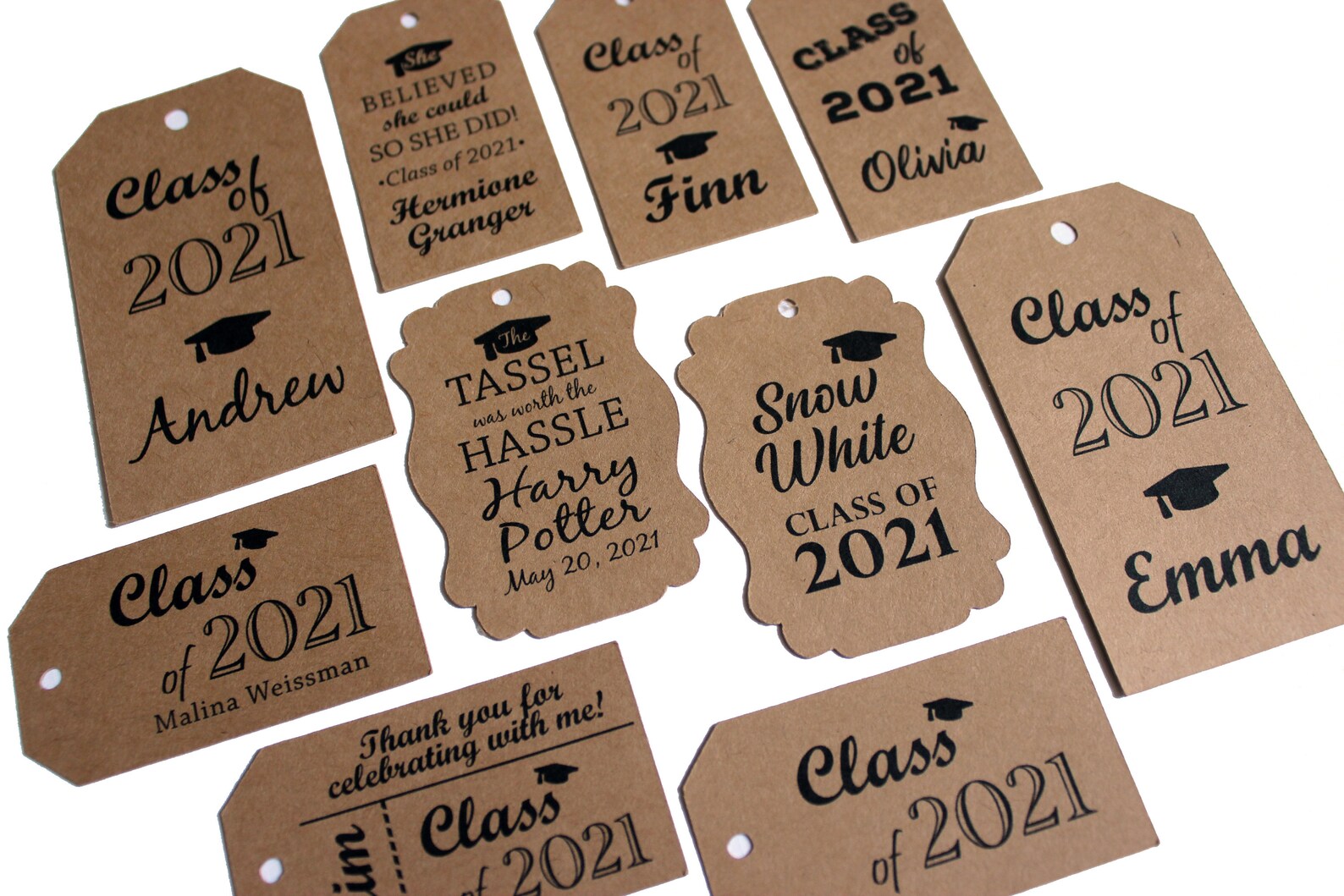 Graduation Party Favor Tags Customized With Your Name and Year | Etsy