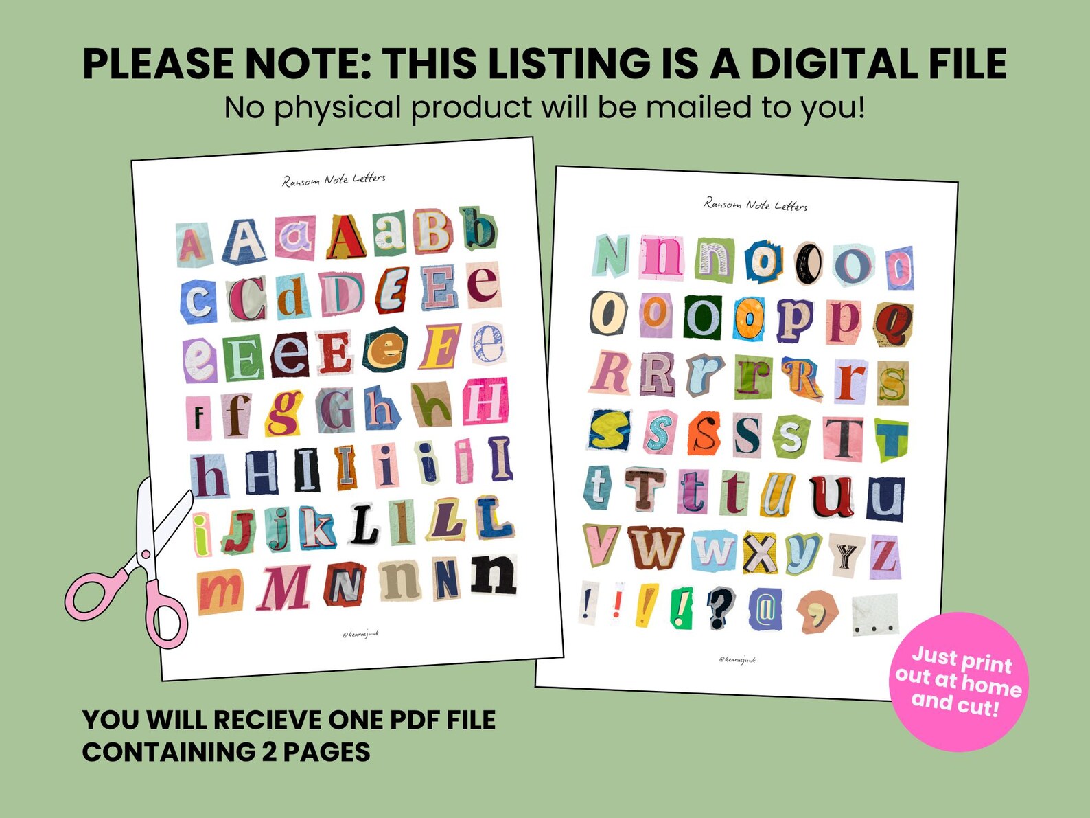Printable Letters Magazine Cutouts | 100 Pieces | Digital Download ...
