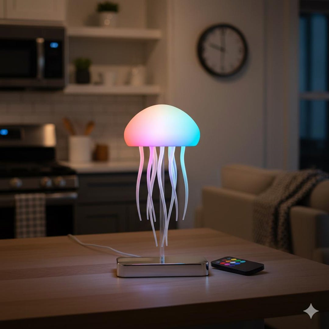 LED Jellyfish Lamp Color Changing Table Lamp Decorative Night Light ...