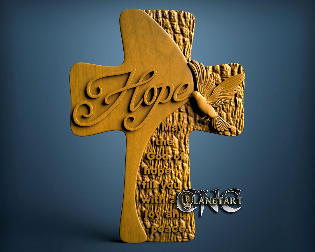 Hope Cross, 3D STL Model, CNC Router Engraver, Artcam, Aspire, CNC ...
