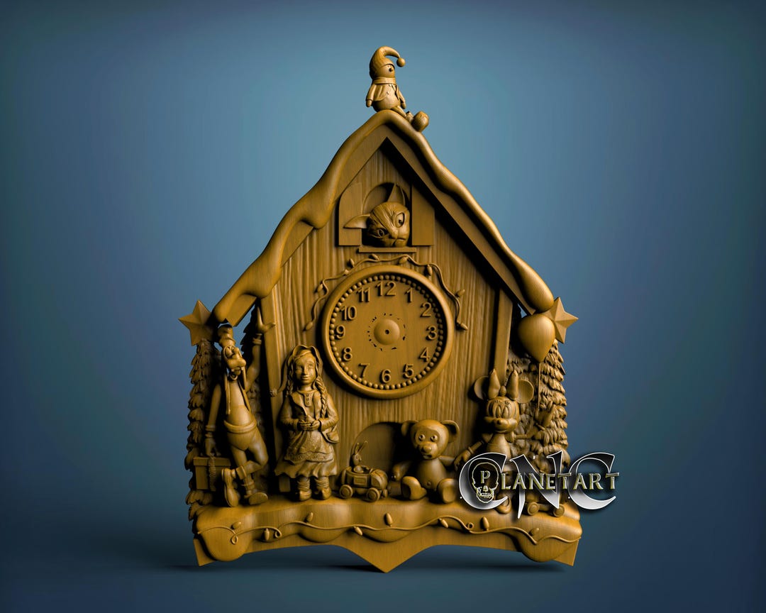 Christmas Clock, 3D STL Model, CNC Router Engraver, Artcam, Aspire, CNC ...