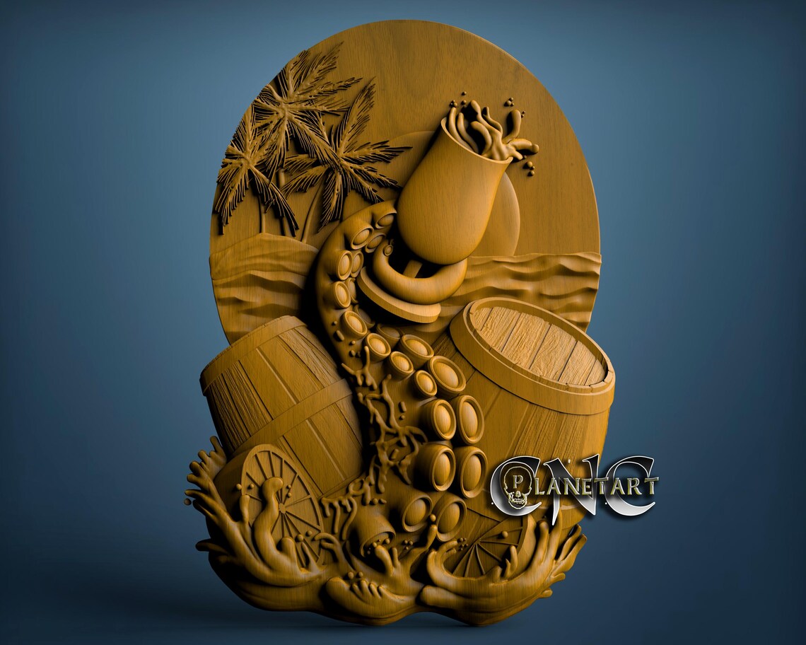 Octopus, 3D STL Model, CNC Router Engraver, Artcam, Aspire, CNC Files ...