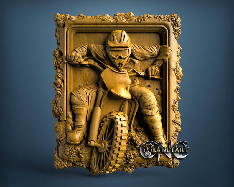 Motocross, 3D STL Model, CNC Router Engraver, Artcam, Aspire, CNC Files ...