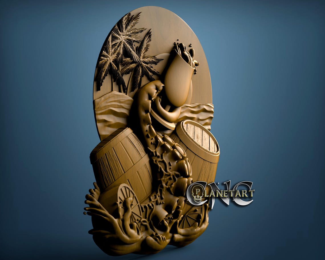 Octopus, 3D STL Model, CNC Router Engraver, Artcam, Aspire, CNC Files ...