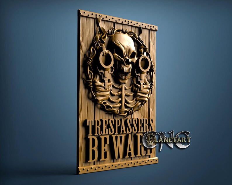 Warning Sign, 3D STL Model, CNC Router Engraver, Artcam, Aspire, CNC ...