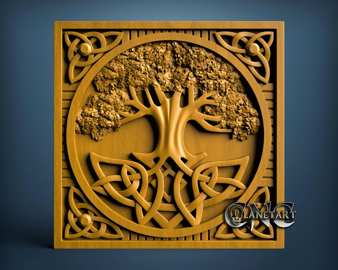 Celtic Tree of Life, 3D STL Model, CNC Router Engraver, Artcam, Aspire ...