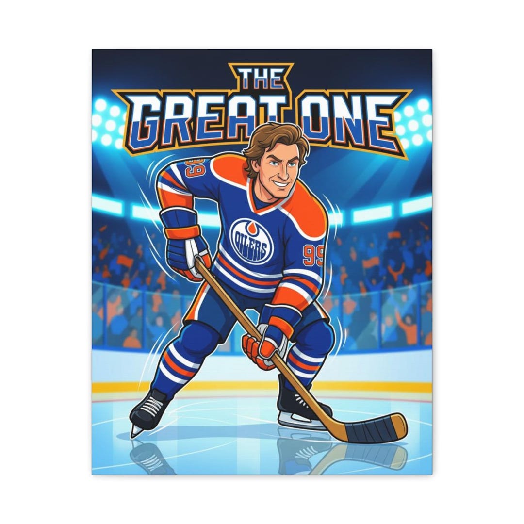 Wayne Gretzky Cartoon Print | Edmonton Oilers Hockey Art (digital ...