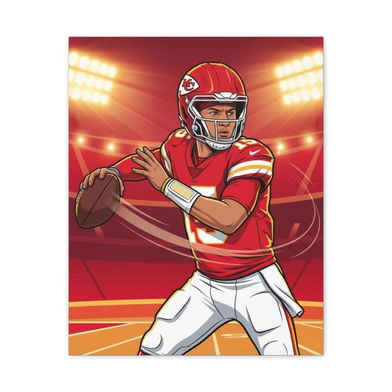Patrick Mahomes Cartoon Illustration | Chiefs Football Digital Art | AI ...