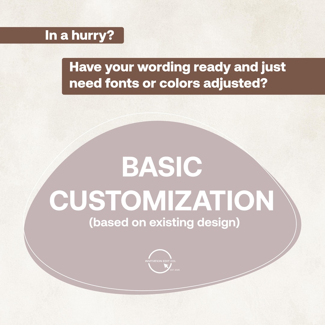 Basic Customization - Etsy