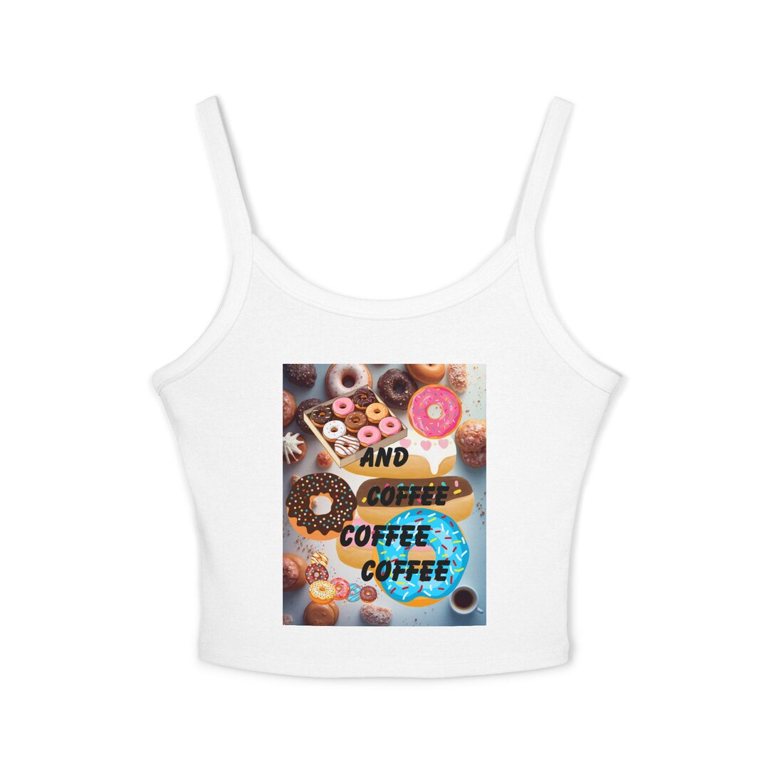 Coffee and Donuts Tank Top | Cute Coffee Donut Graphic - Etsy