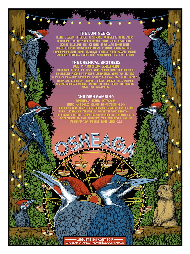 Osheaga 2019 Screen Print Poster - Etsy