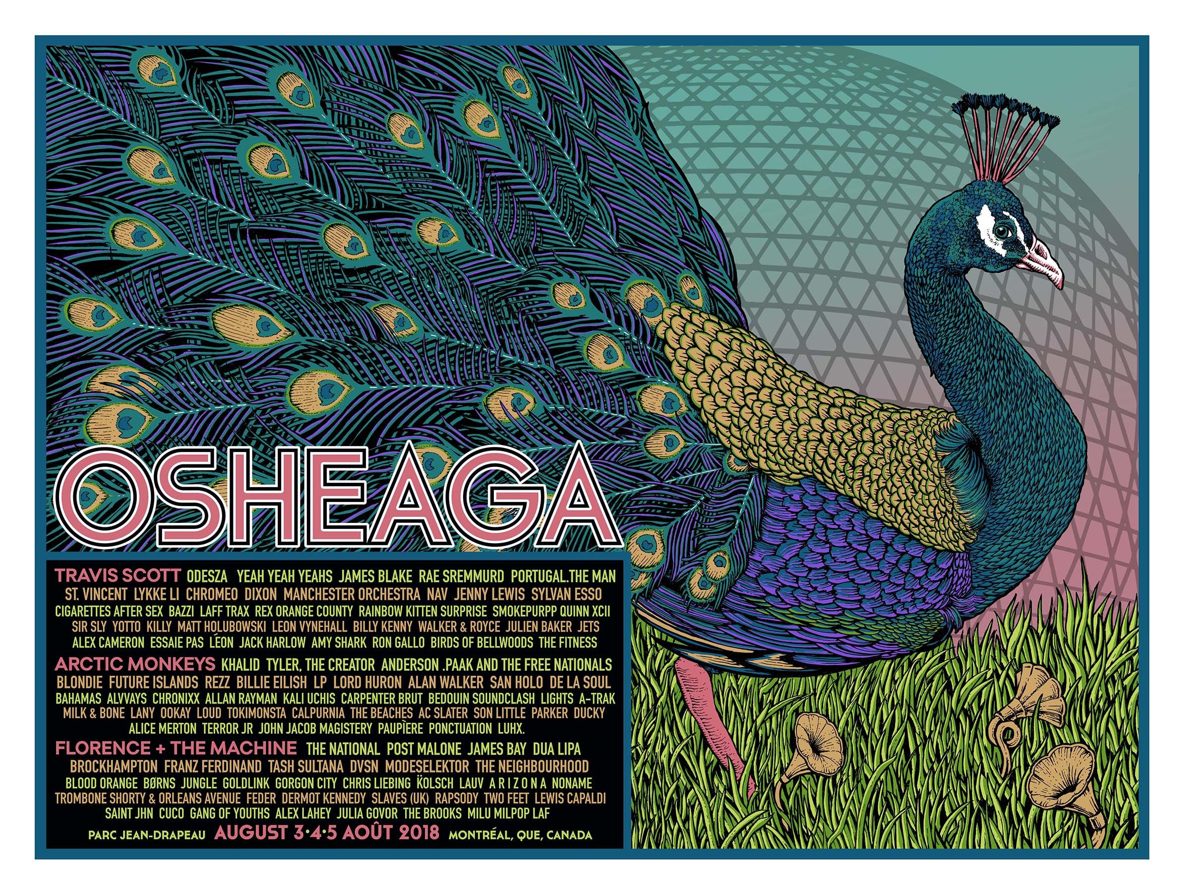 Osheaga Music and Arts Festival 2018 Poster 24 X 18 Screen Print - Etsy ...