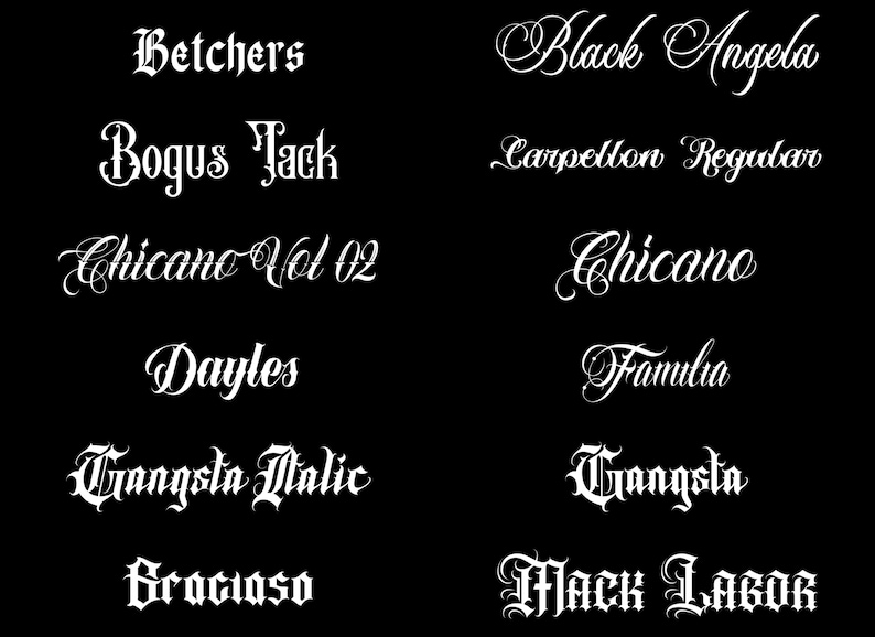 260 Tattoo Lettering Stamps for Procreate Mega Bundle, Gothic ...