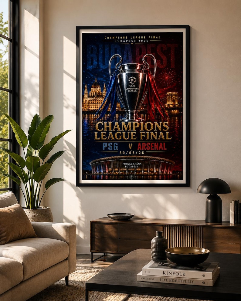 Champions League Final 2026 Poster | PSG V Arsenal Print | Budapest ...
