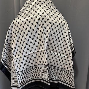 Black & Ivory Square Keffiyeh Scarf - Etsy