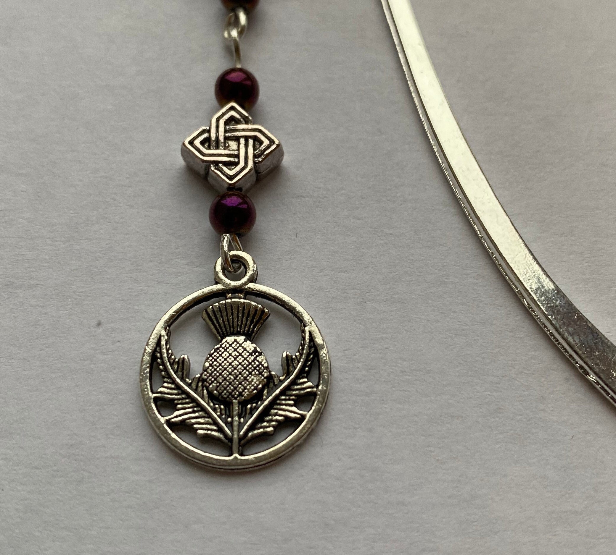 Celtic knot bookmark. Thistle bookmark. Wedding Favour. | Etsy